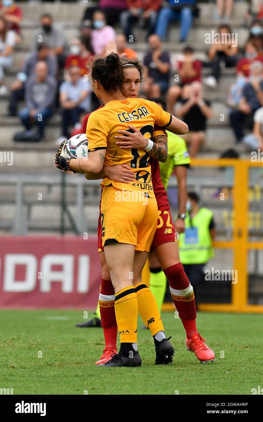 Rome, Italy. 02nd Oct, 2021. Camelia Ceasar of AS Roma Women and Elena ...