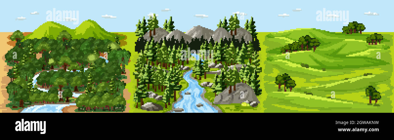 Stream water scenery Stock Vector Images - Alamy