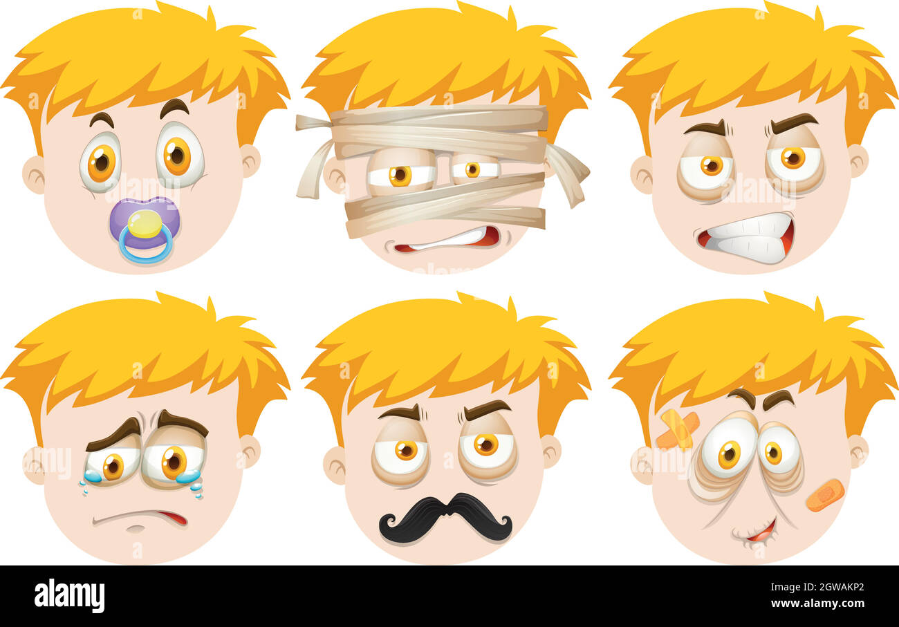 Man faces with different emotions Stock Vector Image & Art - Alamy