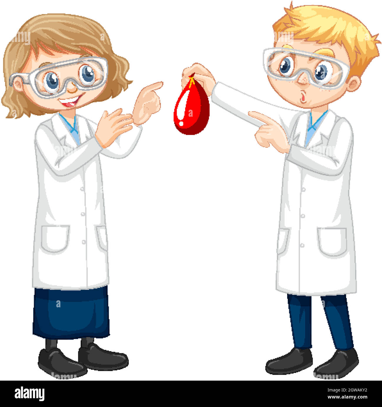Two young scientist talking each other Stock Vector Image & Art - Alamy