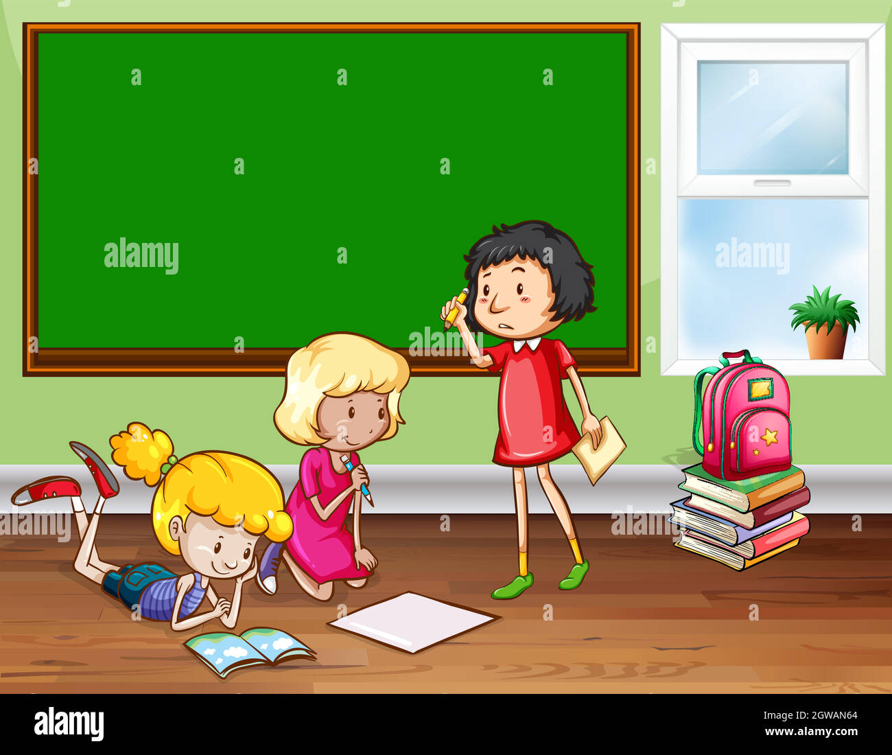 Sitting room in girls Stock Vector Images - Alamy