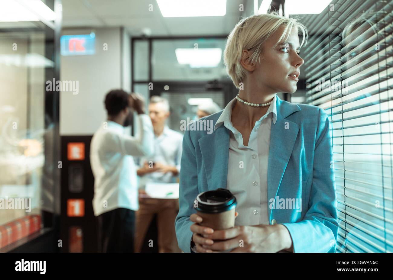 cinematic image of a multiethnic business team. employees working ...