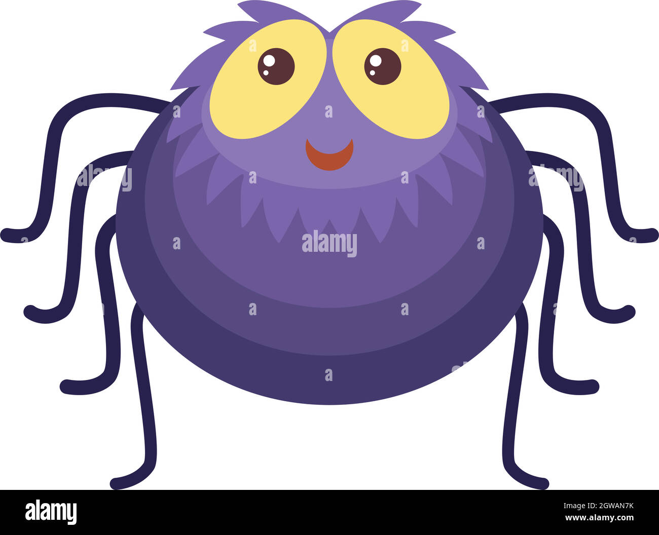 Purple spider with happy face Stock Vector Image & Art - Alamy
