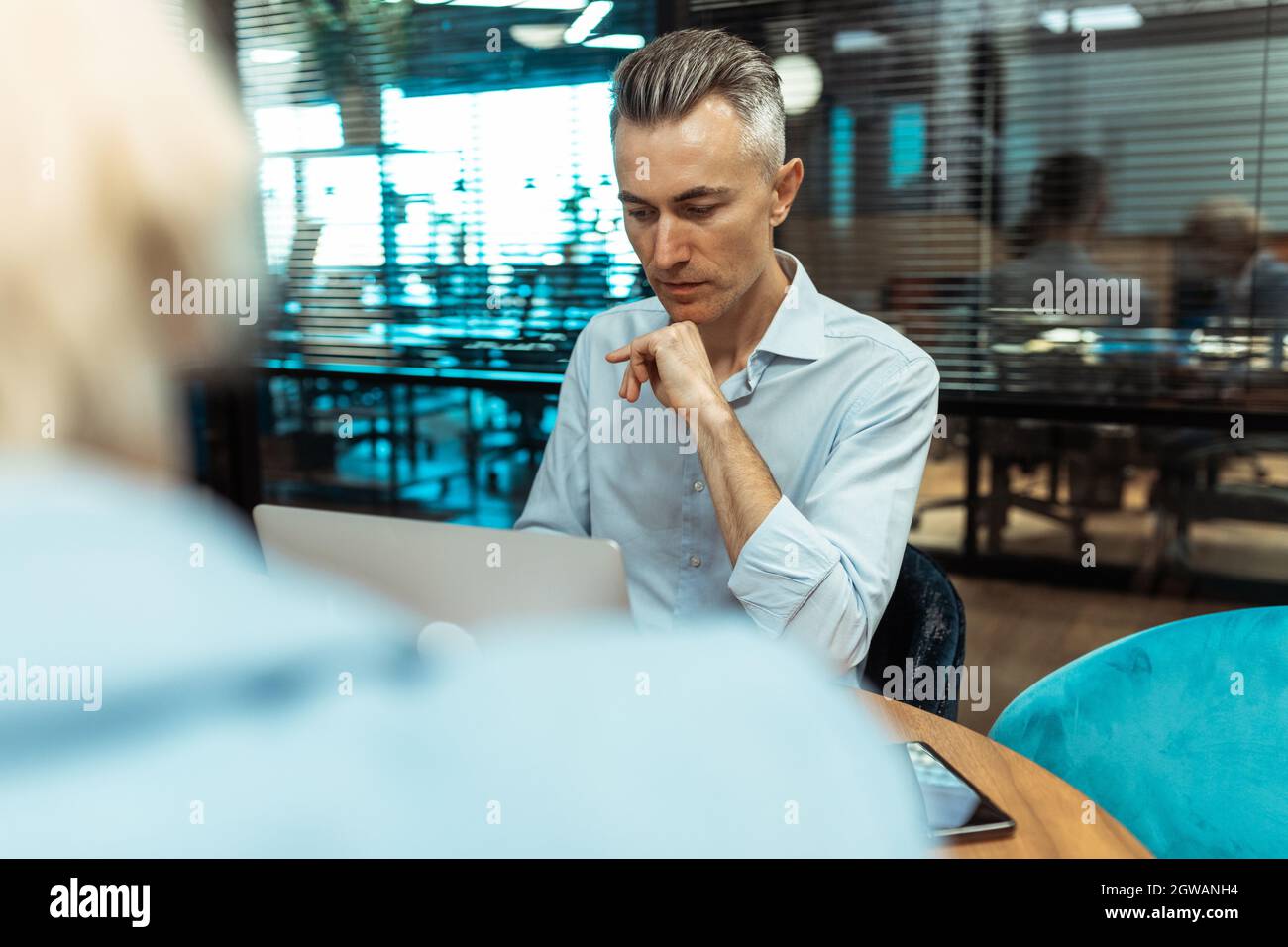 cinematic image of a multiethnic business team. employees working ...