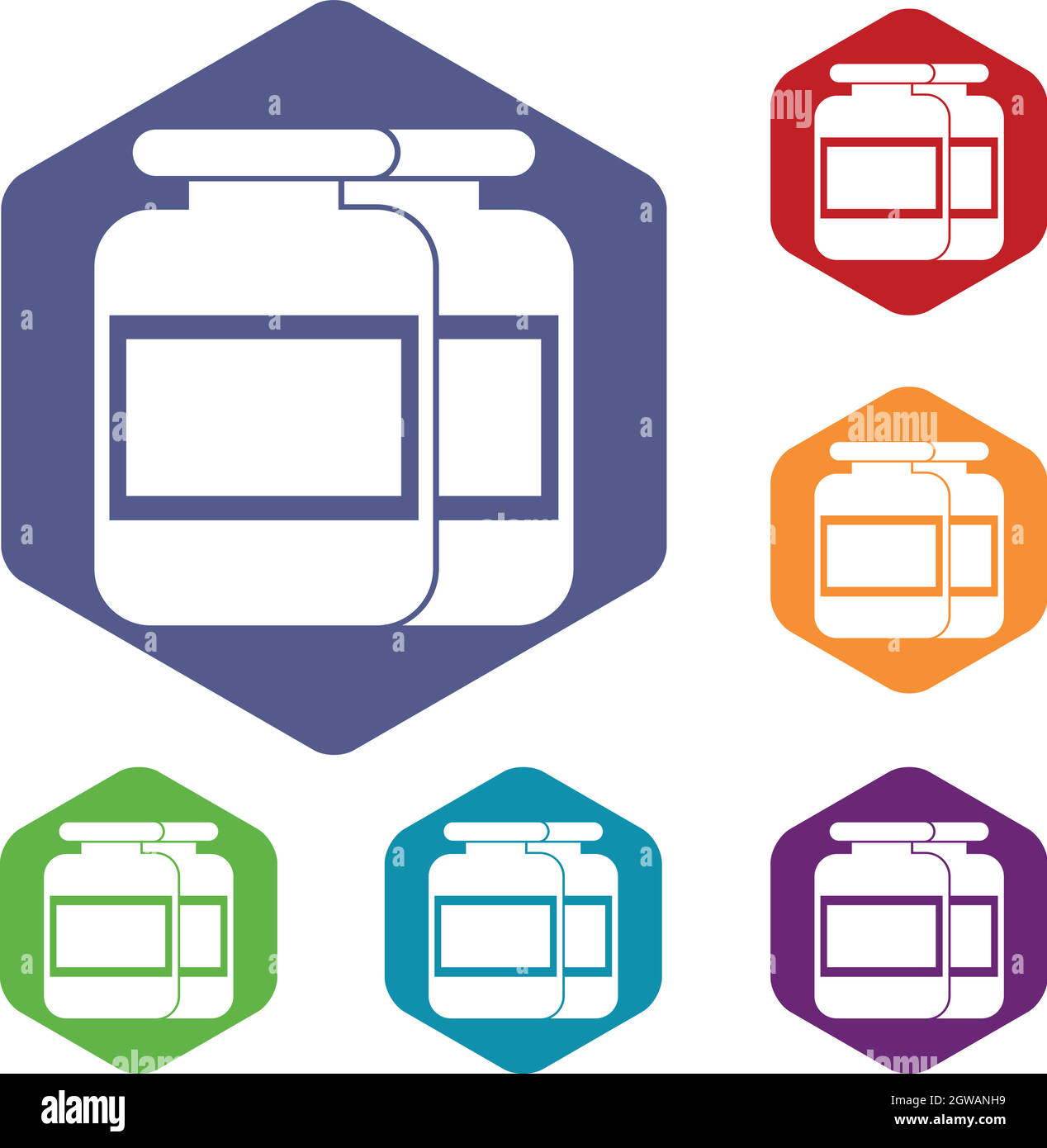 Nutritional supplement for athletes icons set Stock Vector Image & Art ...