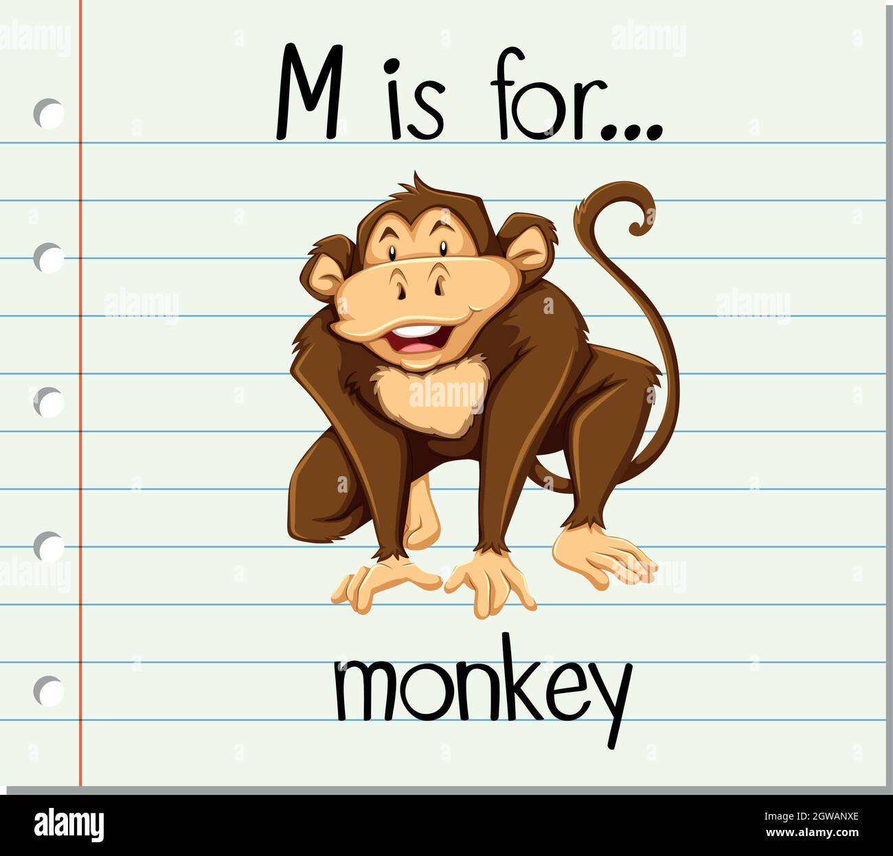 Flashcard letter M is for monkey Stock Vector Image & Art - Alamy