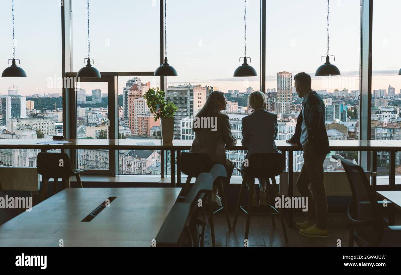 cinematic image of a multiethnic business team. employees working ...