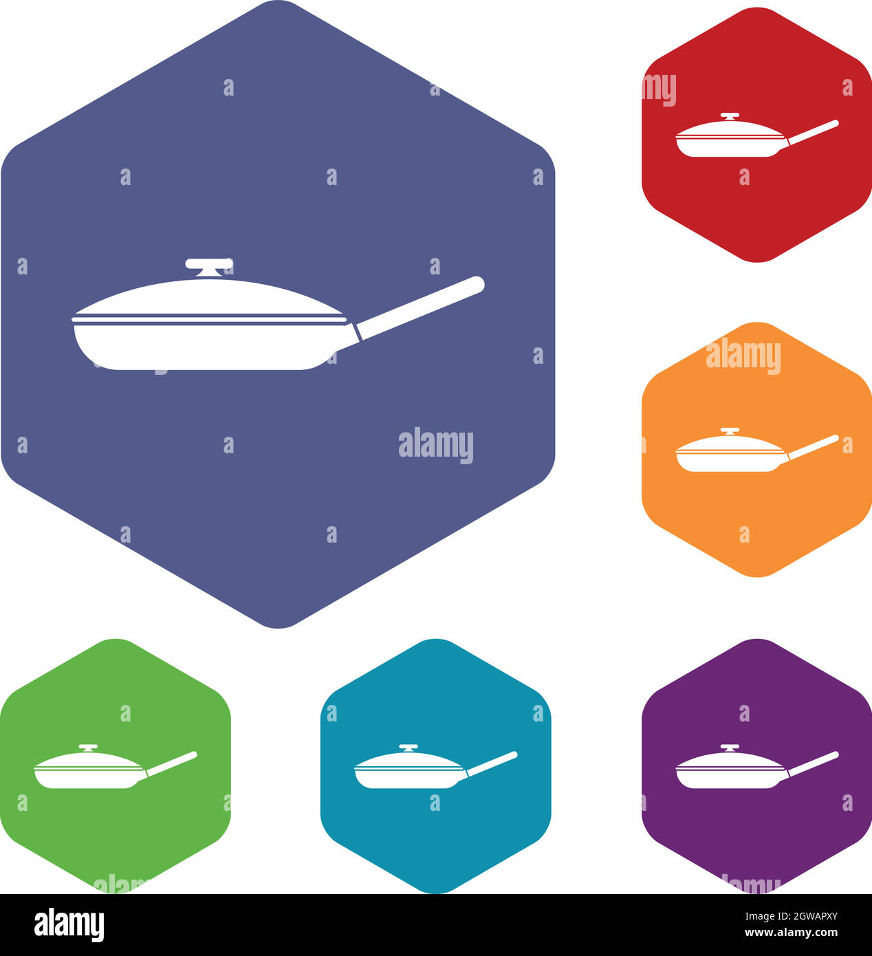 Black frying pan icons set Stock Vector Image & Art - Alamy