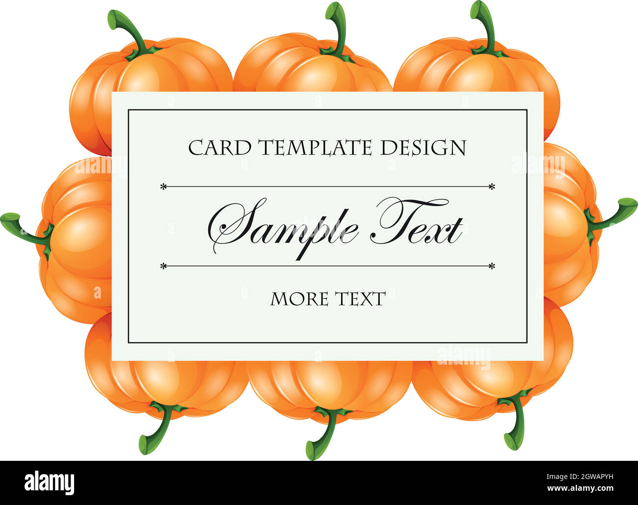 Card template with pumpkin frame Stock Vector Image & Art - Alamy