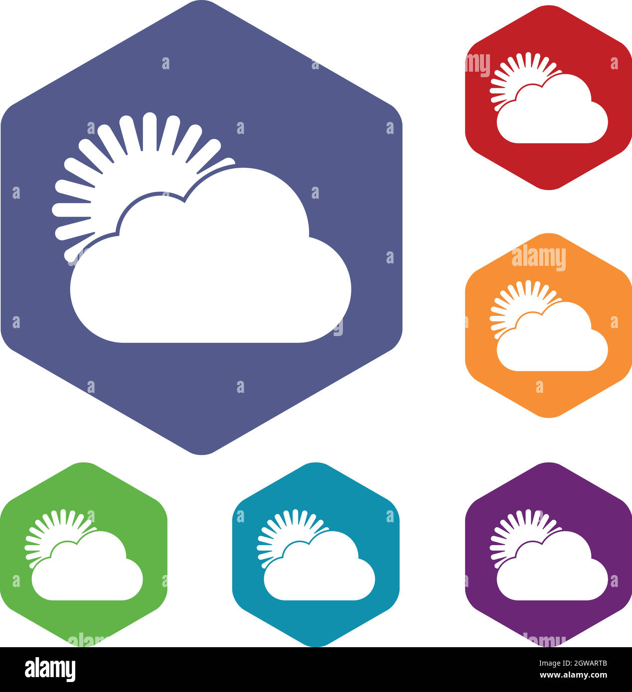Sun and cloud icons set Stock Vector Image & Art - Alamy