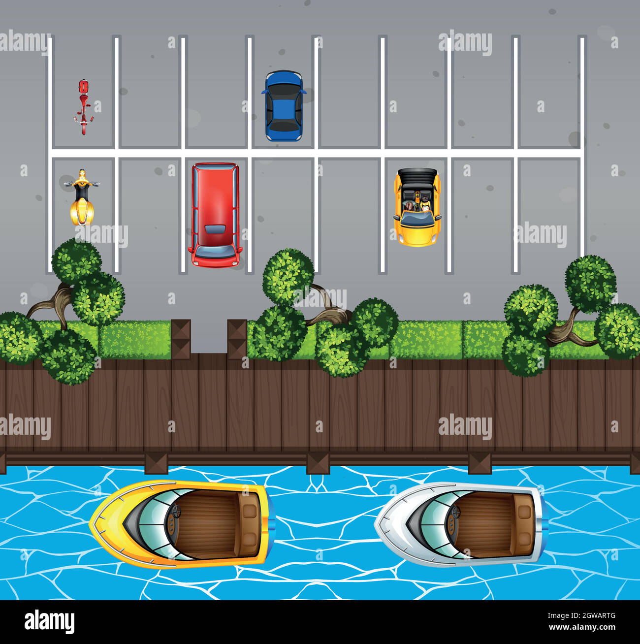 Pier car Stock Vector Images - Alamy