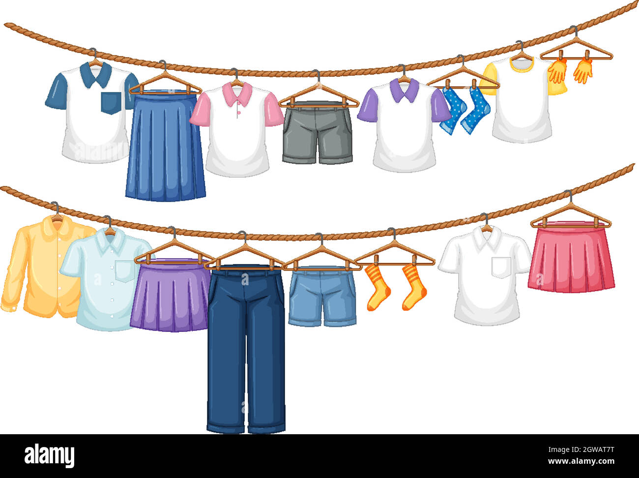 Isolated clothes hanging on white background Stock Vector Image & Art ...