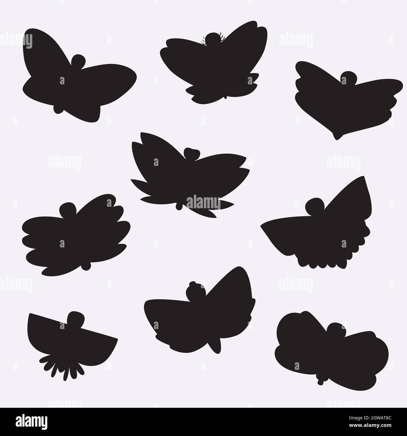 Hand Drawn Butterflies. Moth, insect, flying bugs, night critters ...