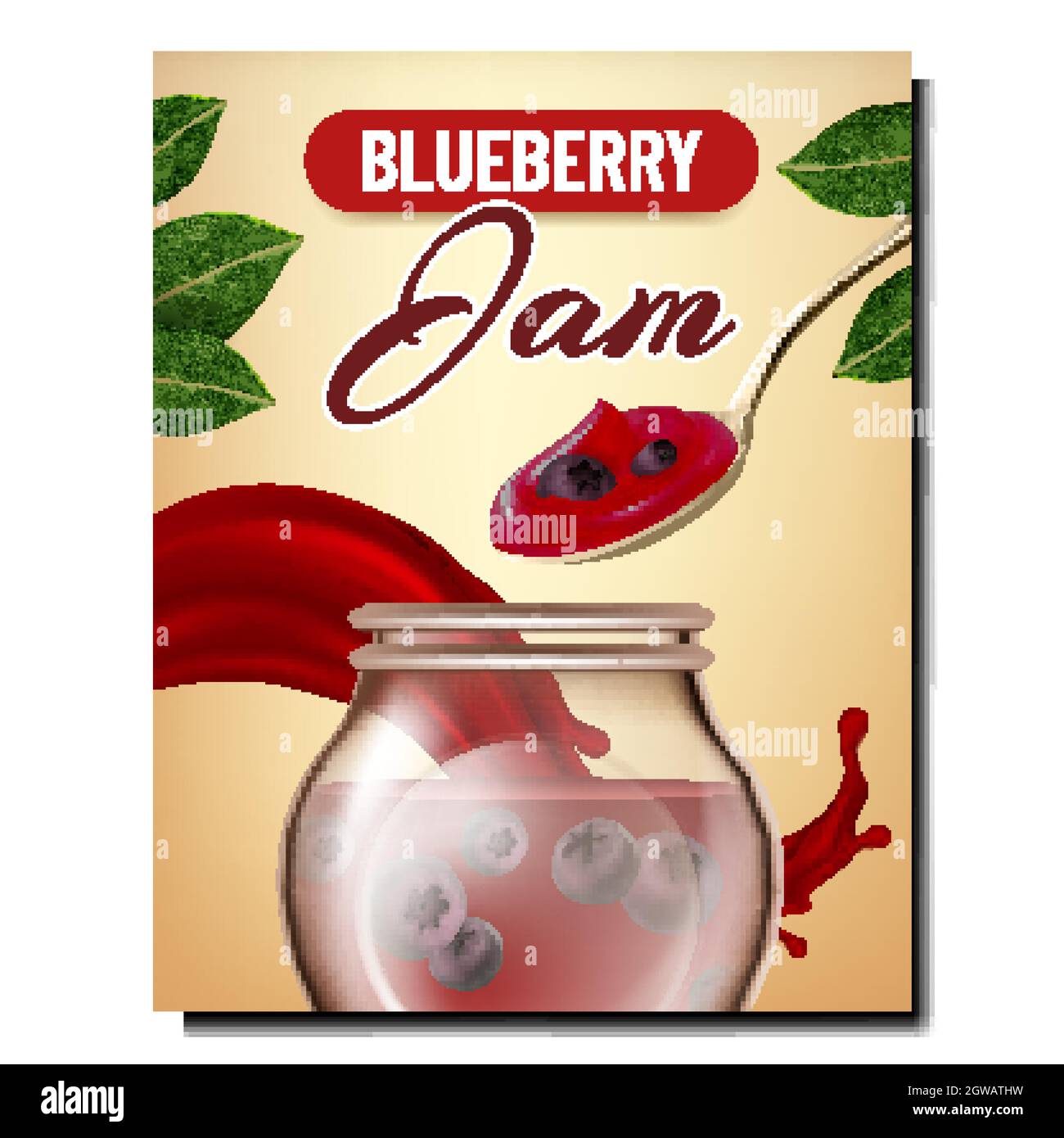 Blueberry Jam Creative Promotional Banner Vector Stock Vector Image ...