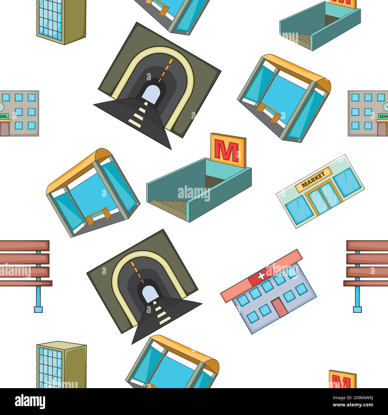 Building pattern, cartoon style Stock Vector Image & Art - Alamy