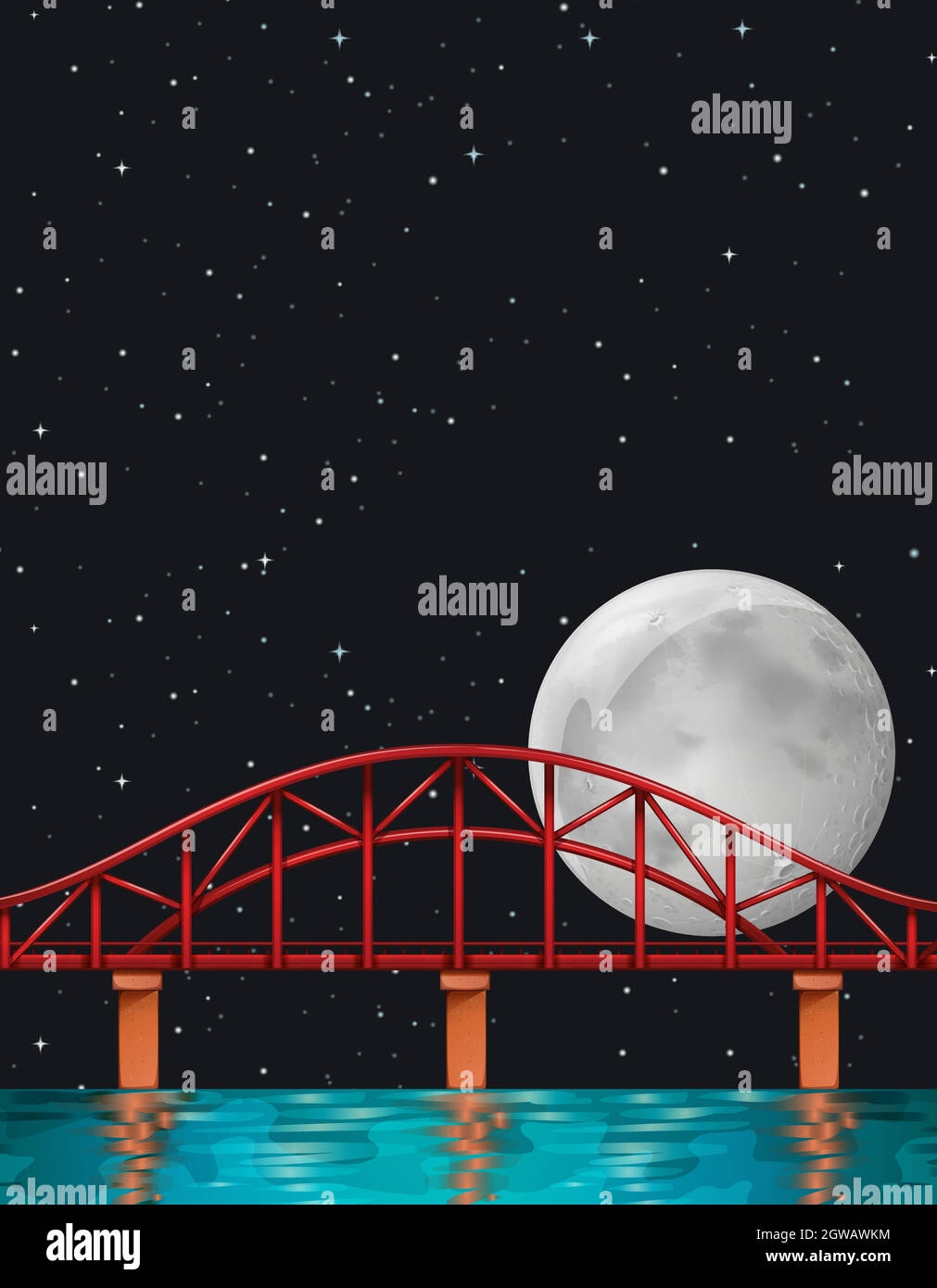 Moon river at dusk Stock Vector Images - Alamy