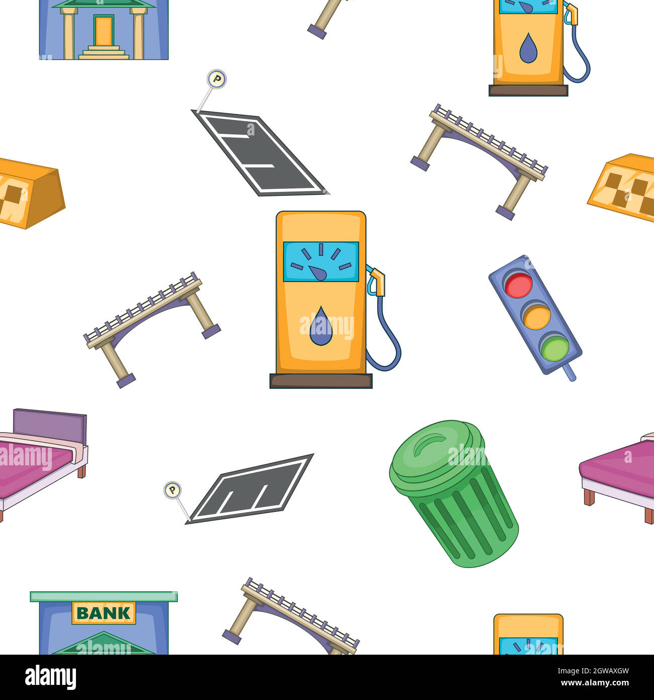 Public building pattern, cartoon style Stock Vector Image & Art - Alamy