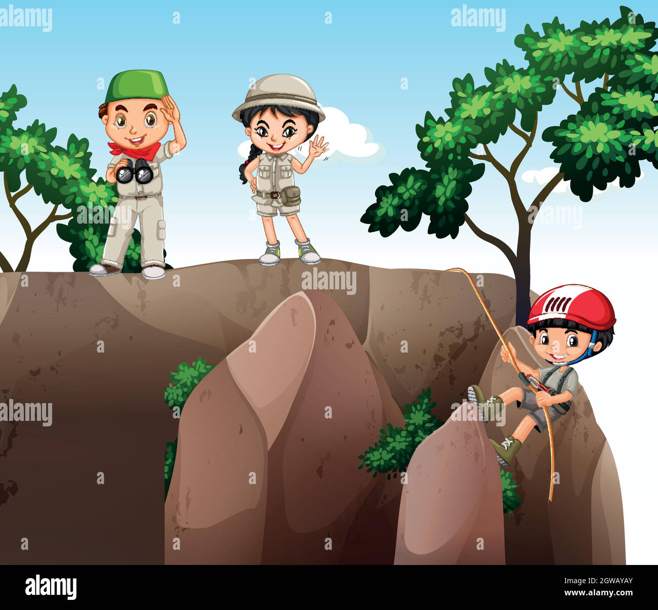 Children tree climbing Stock Vector Images - Alamy