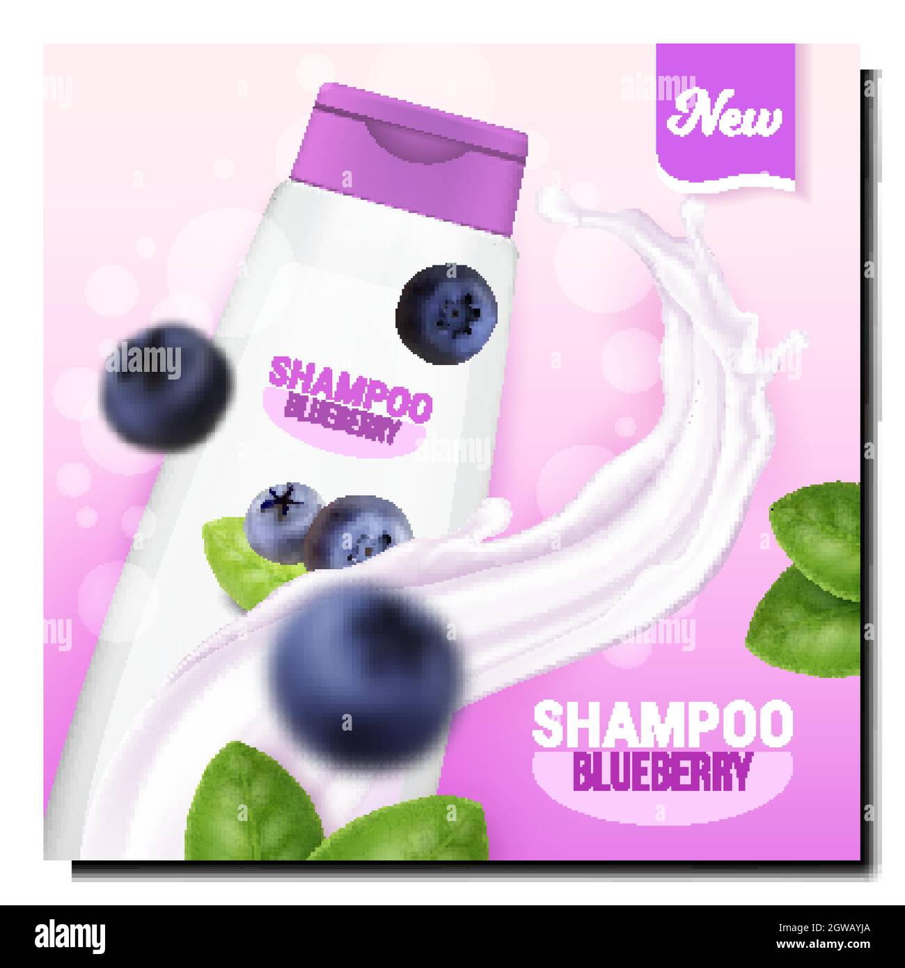 Blueberry Shampoo Creative Promotion Banner Vector Stock Vector Image ...