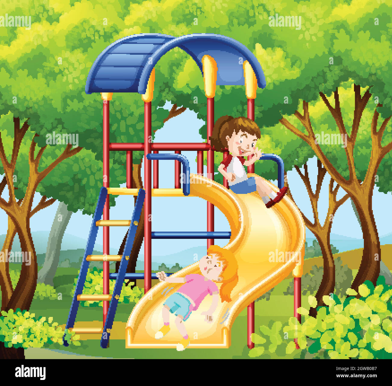 Playground slide two Stock Vector Images - Alamy