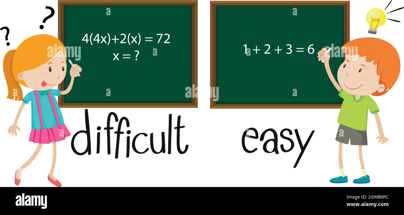 Opposite adjectives difficult and easy Stock Vector Image & Art - Alamy