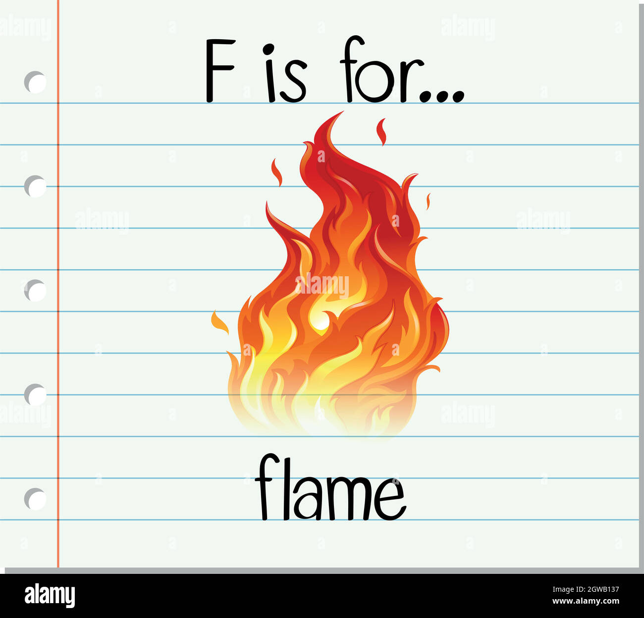 Flashcard letter F is for flame Stock Vector Image & Art - Alamy
