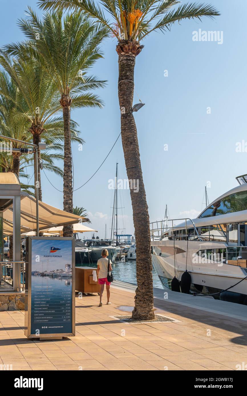 Puerto Portals, Spain; october 02 2021: General view of the touristic ...