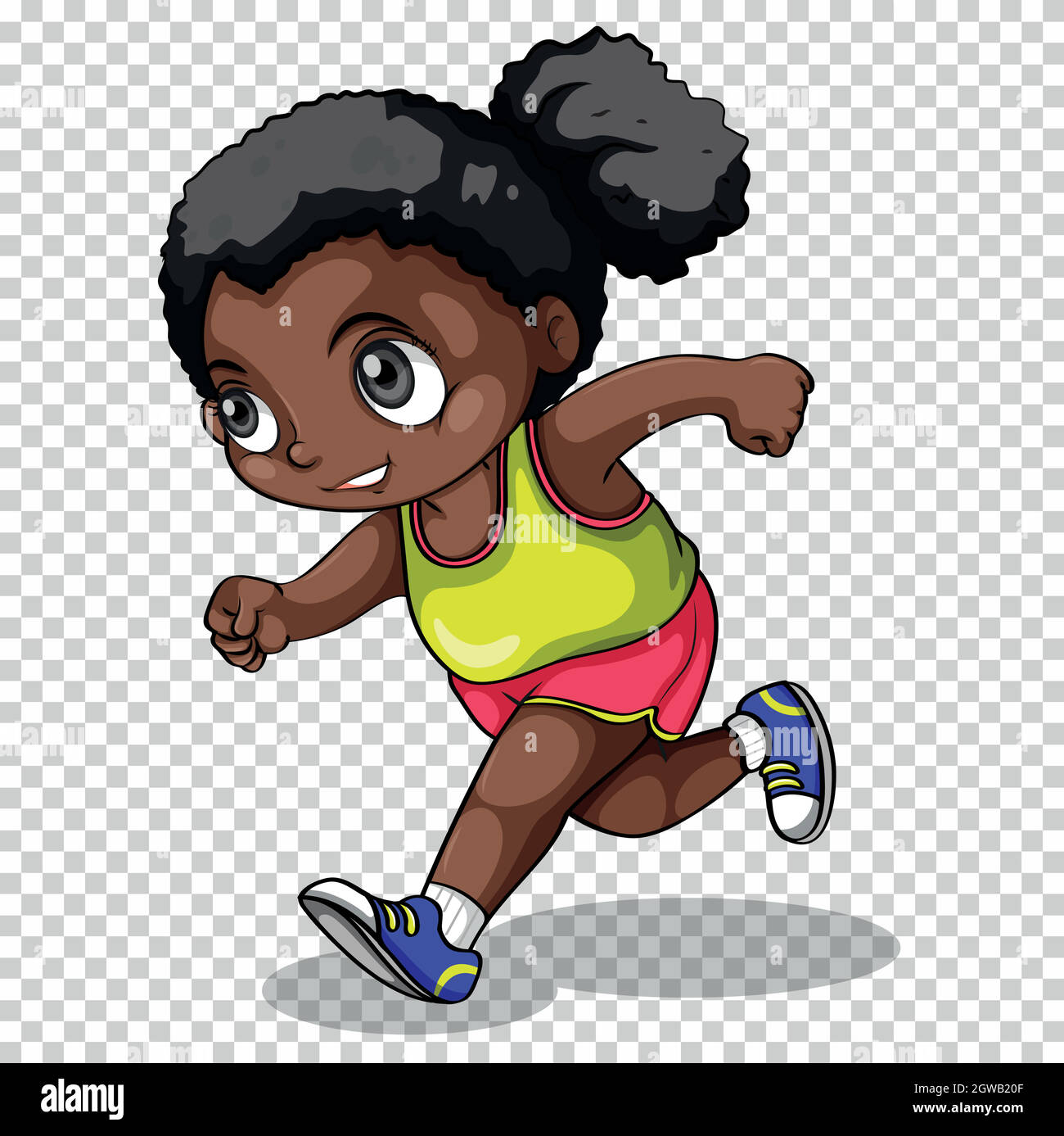 Girls Running Track Clipart