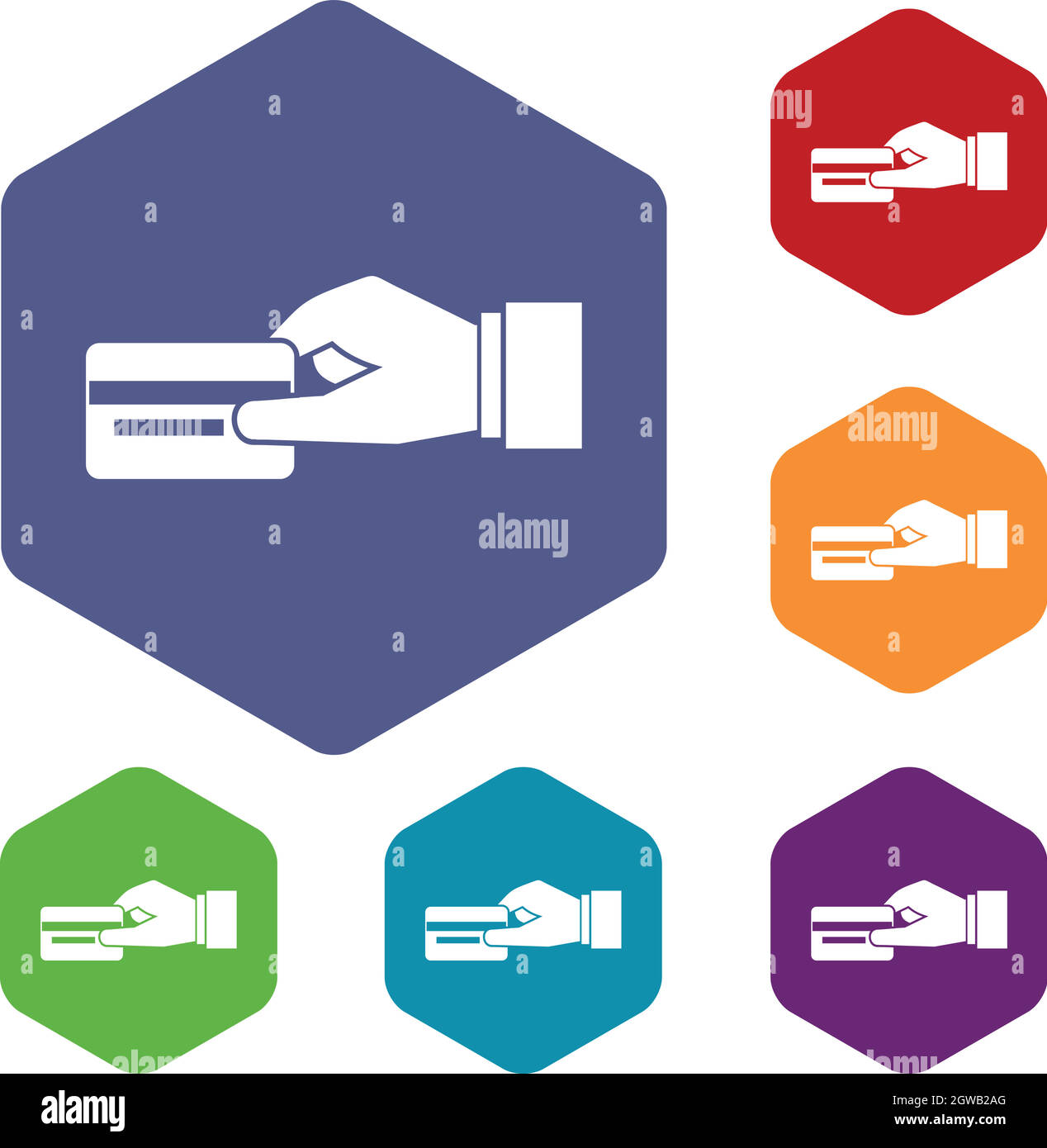 Person holding bank card Stock Vector Images - Alamy