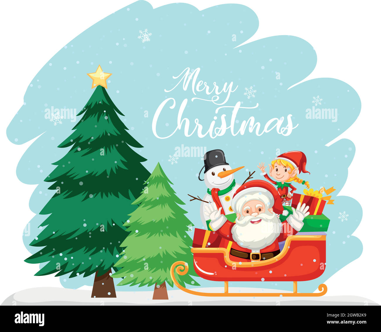 Red card merry christmas Stock Vector Images - Alamy