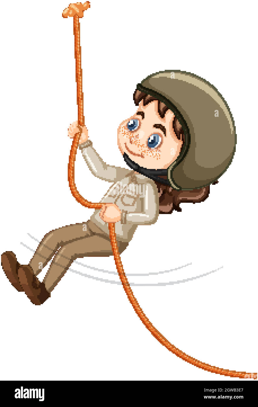 Girl climbing rope on isolated background Stock Vector Image & Art - Alamy