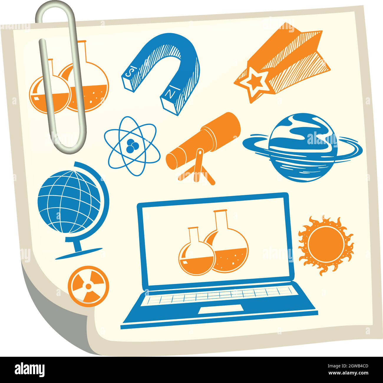 Science technology symbols on Cut Out Stock Images & Pictures - Alamy