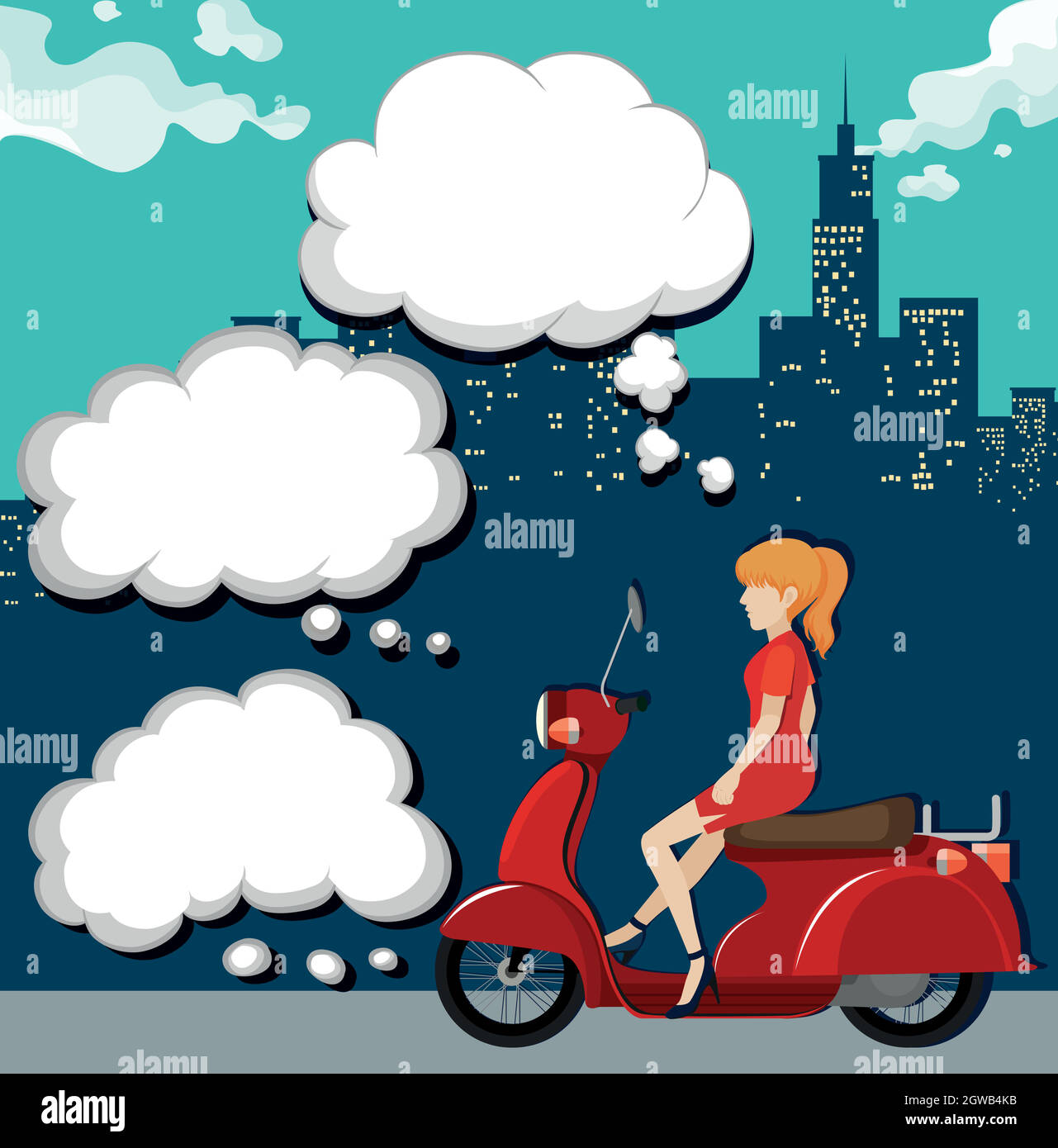 Motorcycle in town Stock Vector Images - Alamy