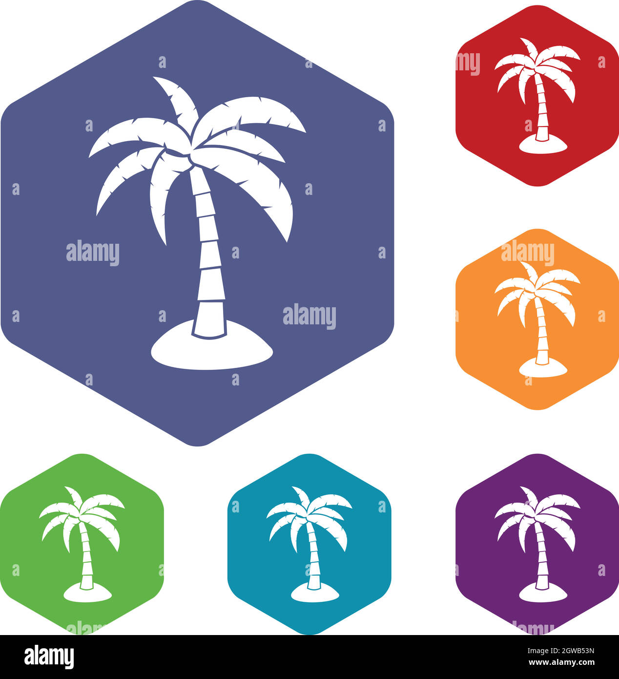 Palm icons set Stock Vector Image & Art - Alamy