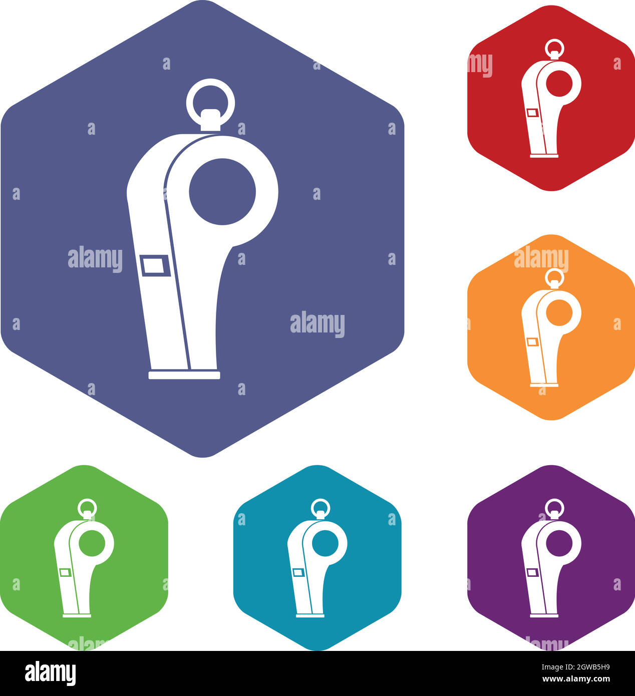 Whistle of refere icons set Stock Vector Image & Art - Alamy