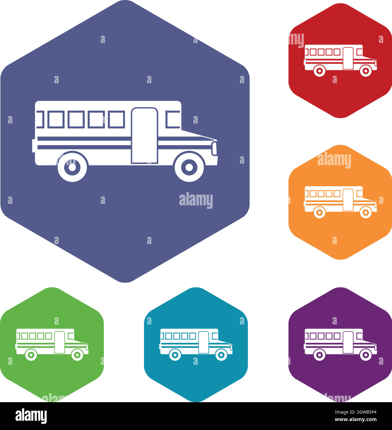 School bus icons set Stock Vector Image & Art - Alamy