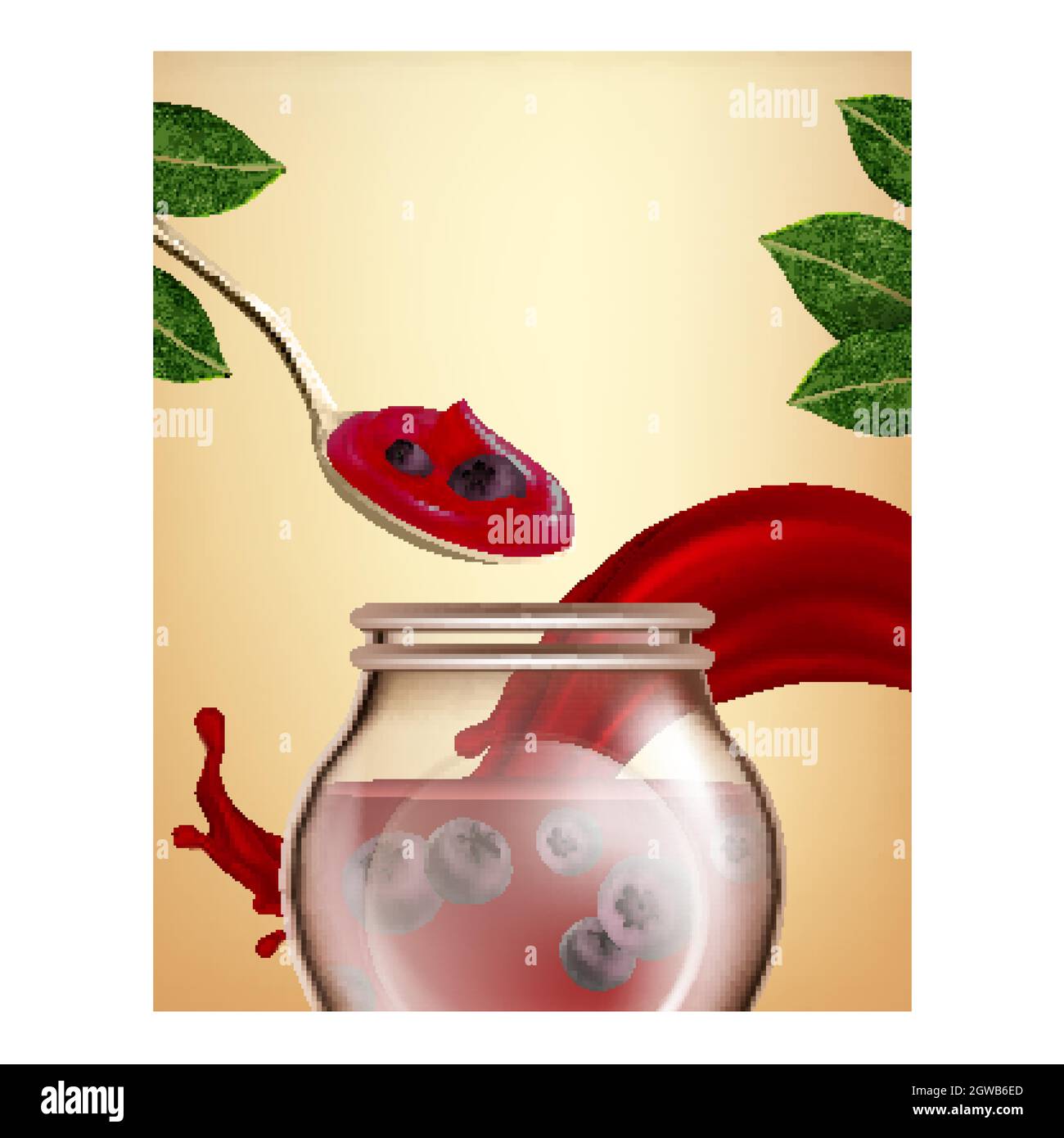 Blueberry Jam Creative Promotional Banner Vector Stock Vector Image ...