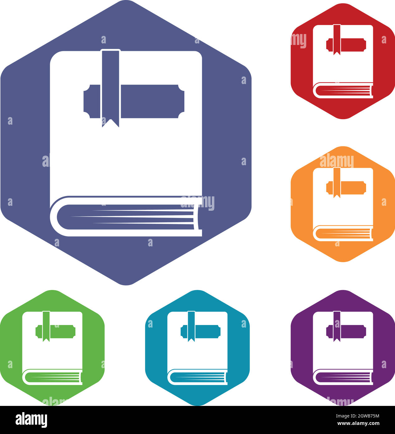 Thick book with bookmark icons set Stock Vector Image & Art - Alamy