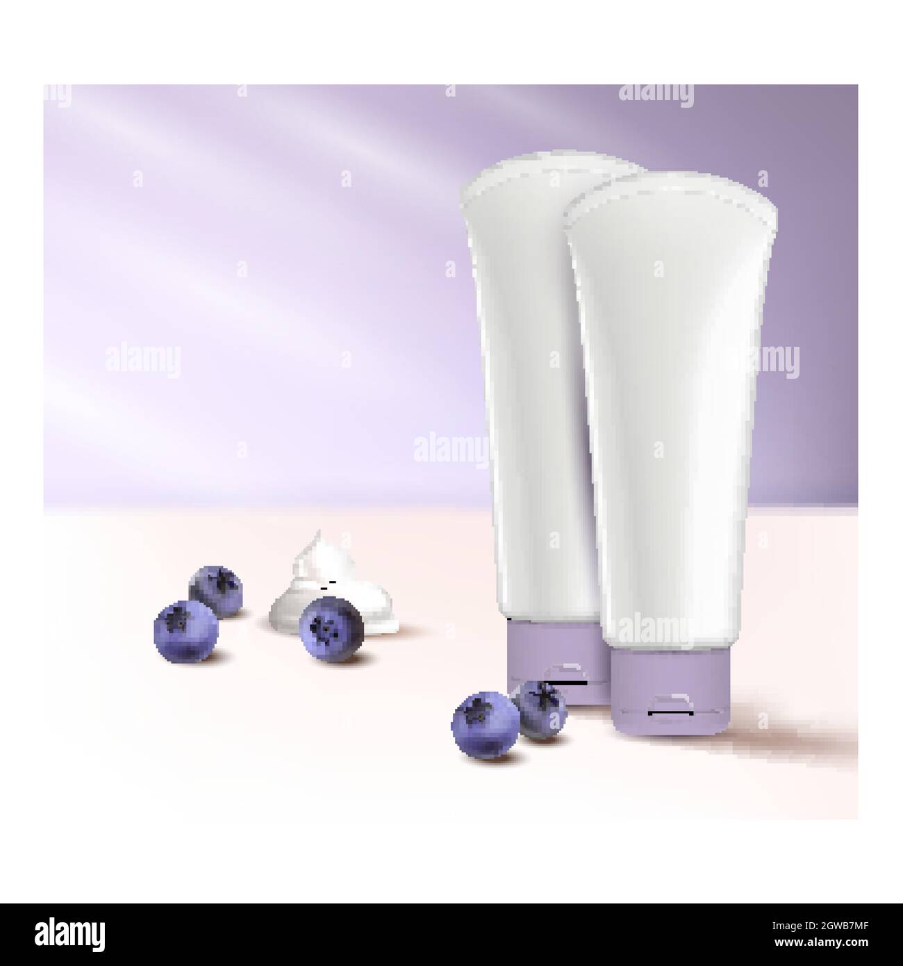 Blueberry Face Cream Creative Promo Poster Vector Stock Vector Image ...