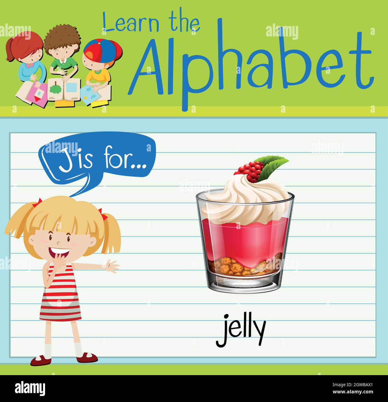 Flashcard letter J is for jelly Stock Vector Image & Art - Alamy