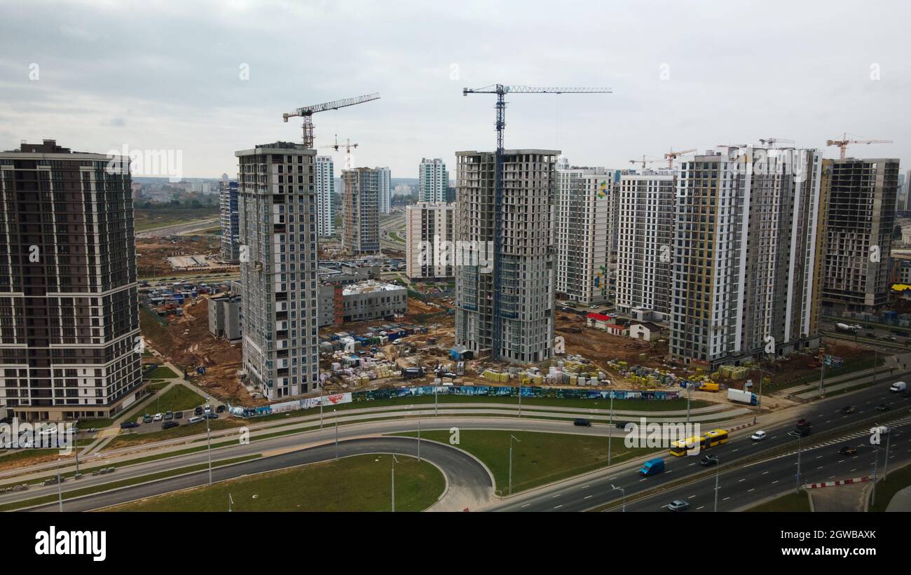 Construction of modern multi-storey buildings. Construction of a new ...