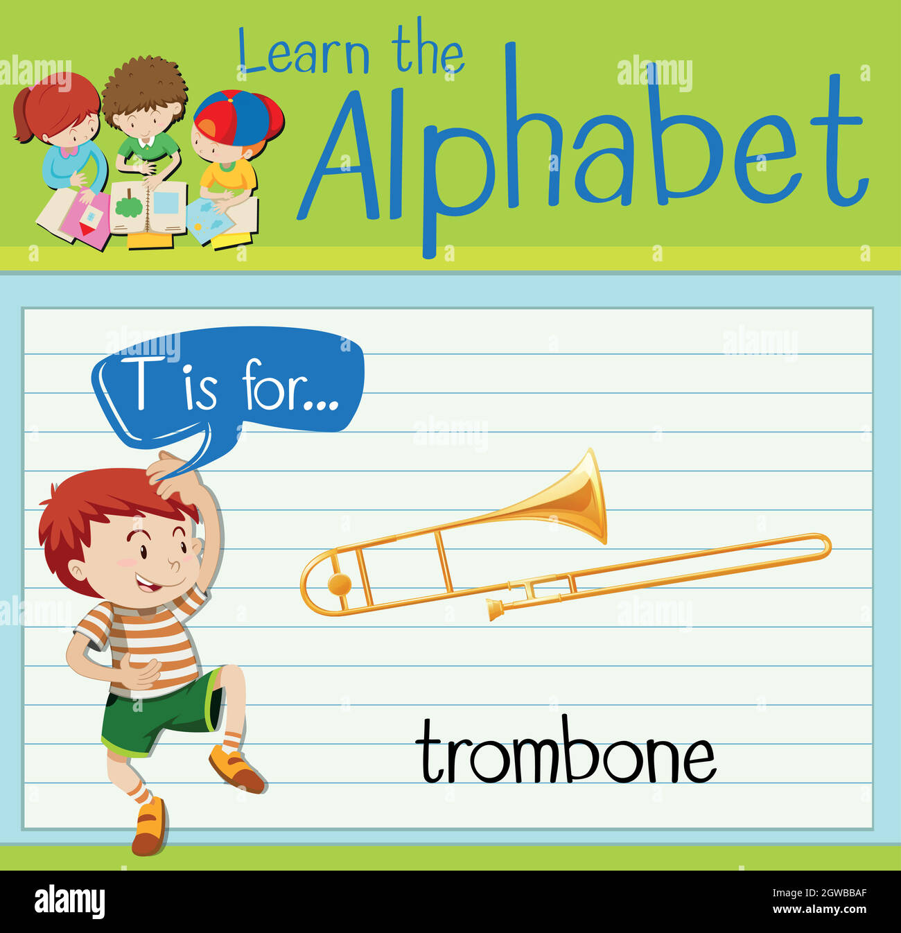Flashcard letter T is for trombone Stock Vector Image & Art - Alamy