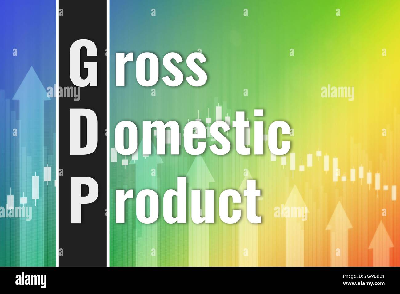 Financial term GDP - Gross domestic product on colored finance ...