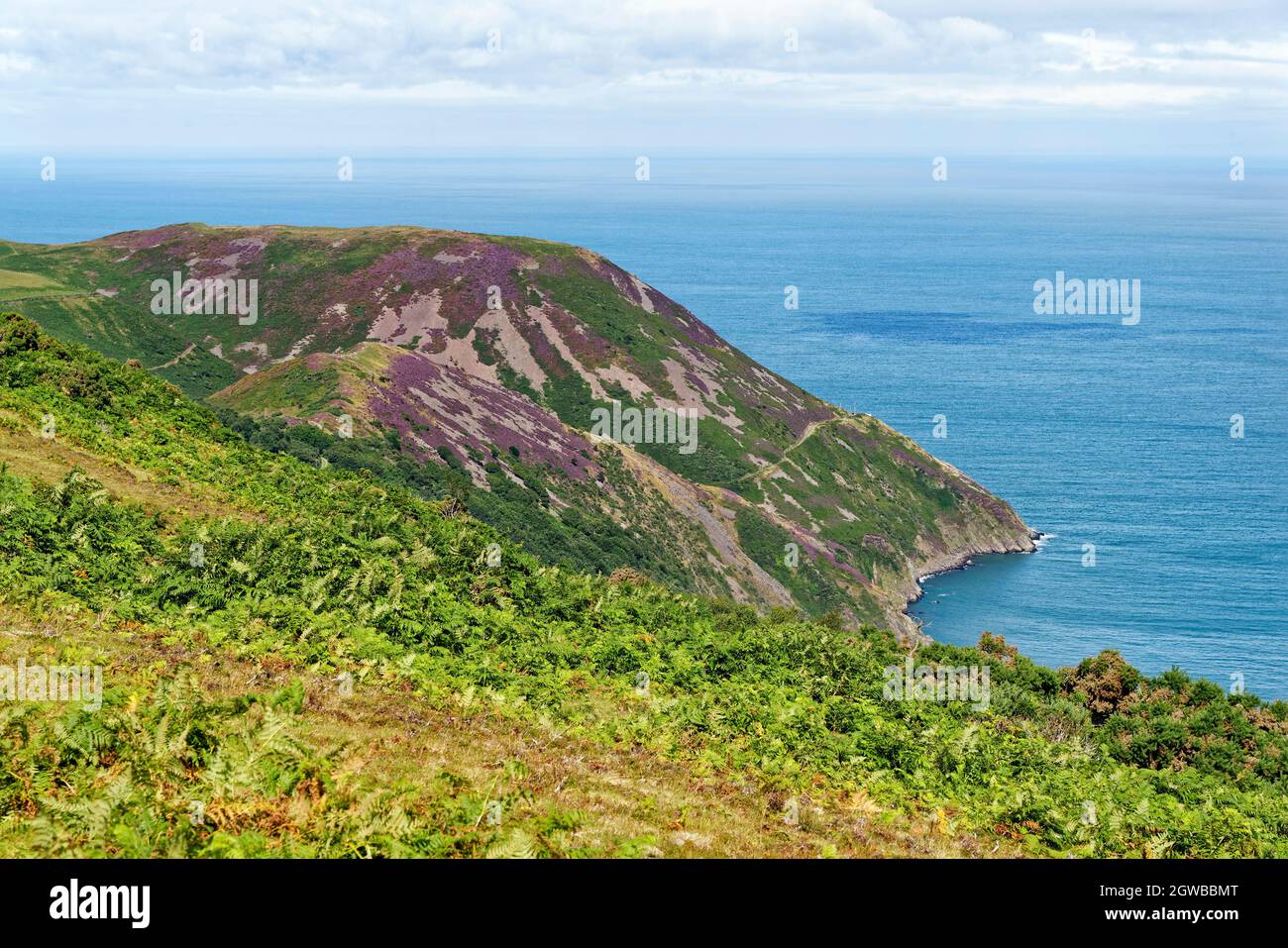 The Foreland, Countisbury Hill viewed from Desolate, Exmoor, Devon, UK ...