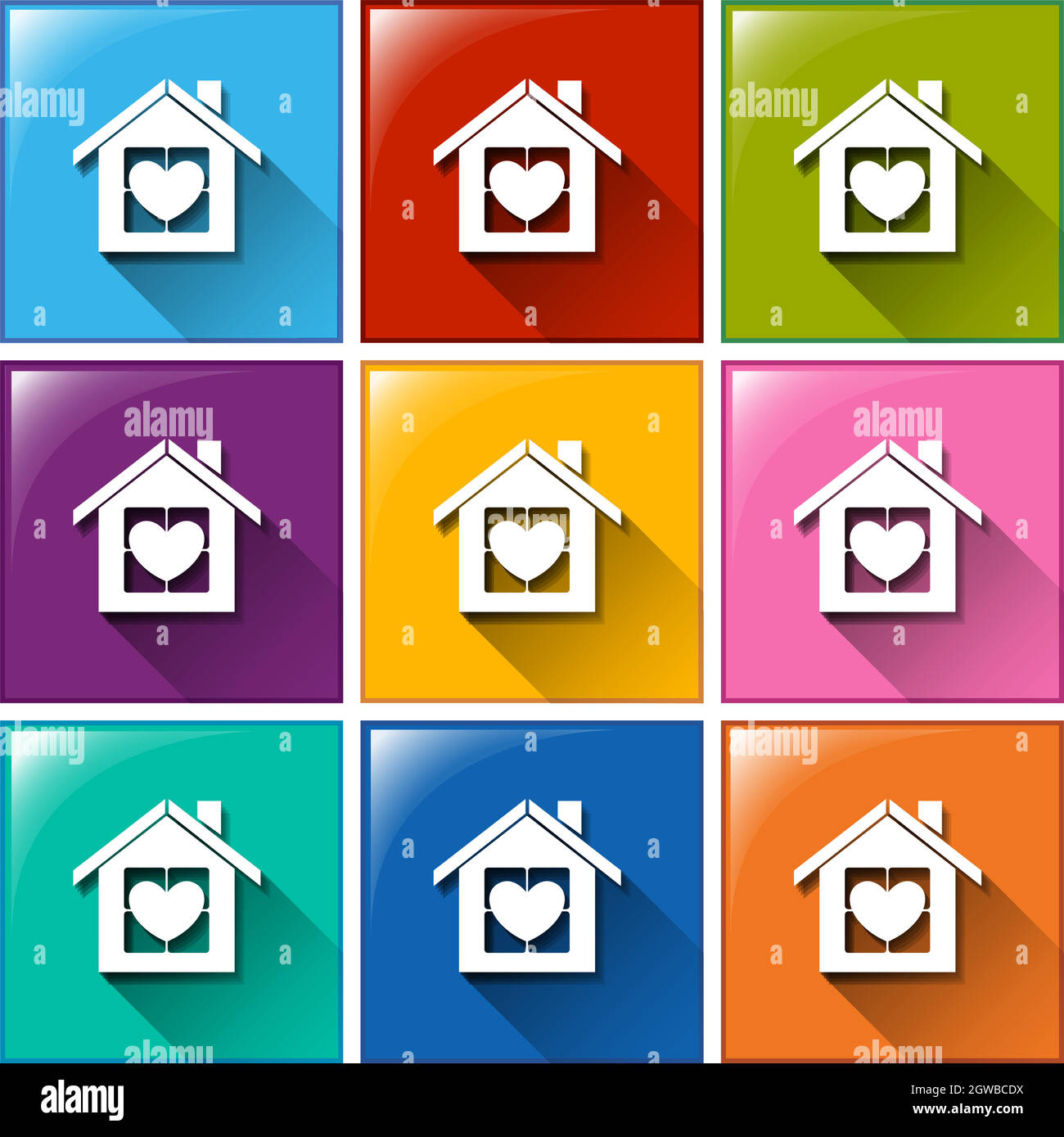 Buttons With A Home Stock Vector Image Art Alamy