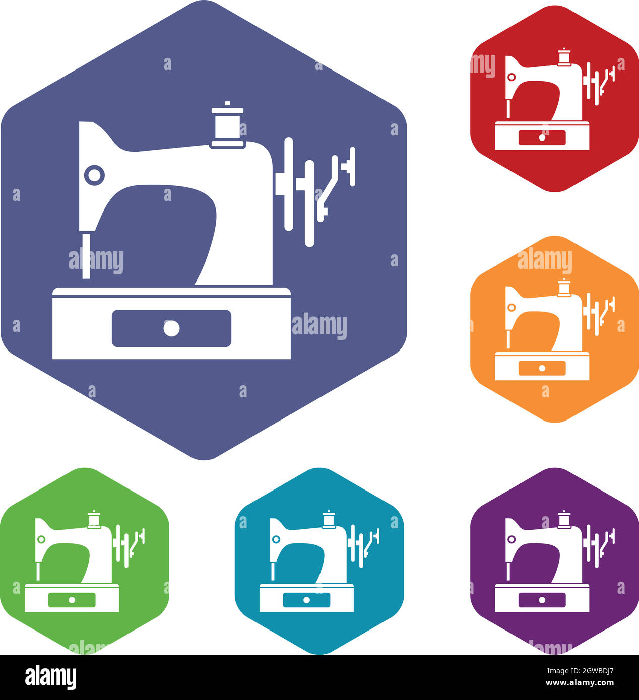 Sewing machine icons set Stock Vector Image & Art - Alamy