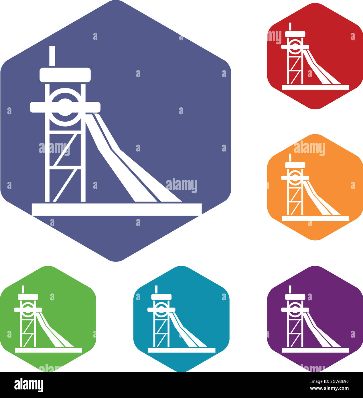 Equipment for washing rocks icons set Stock Vector Image & Art - Alamy