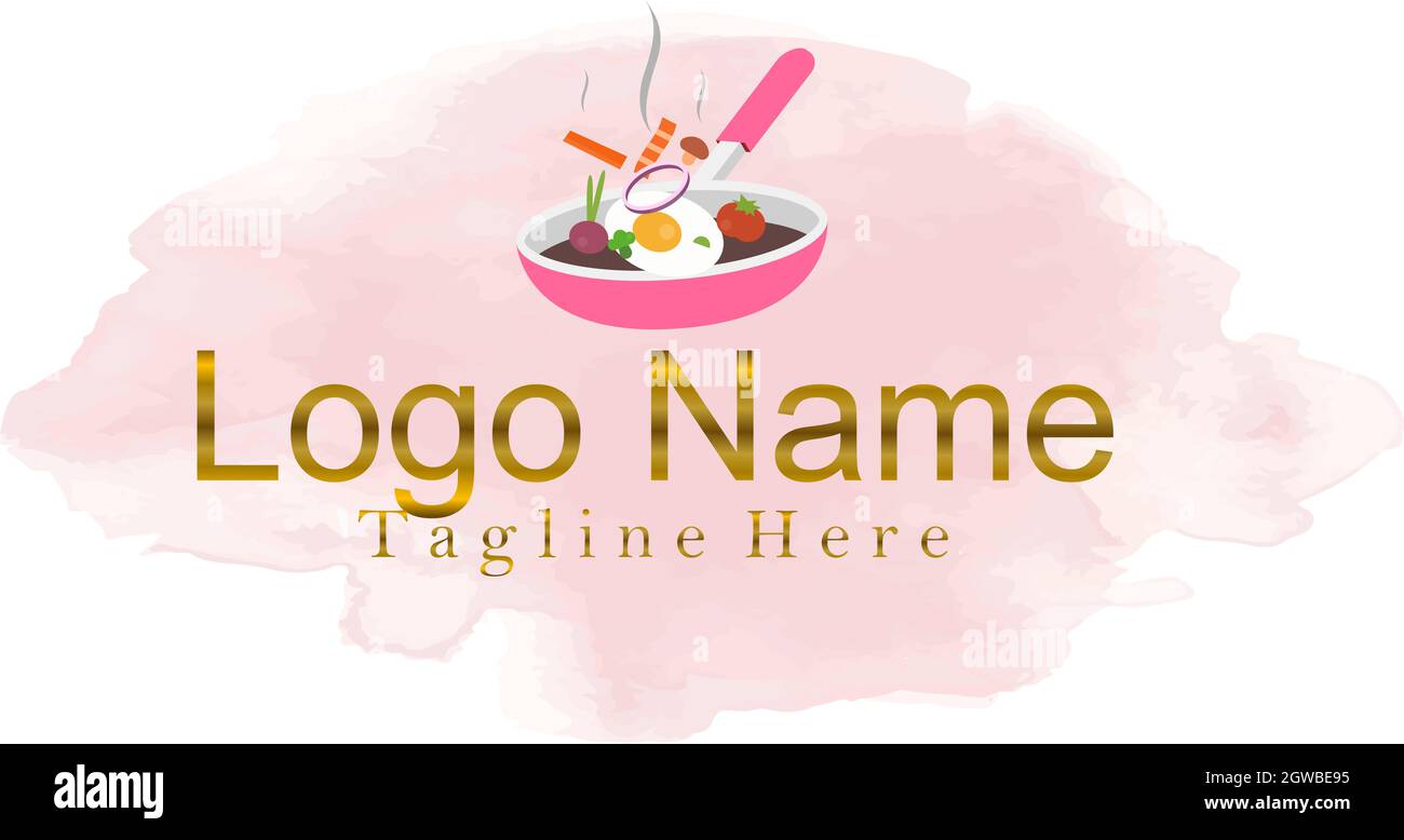 frying pan logo Stock Photo - Alamy