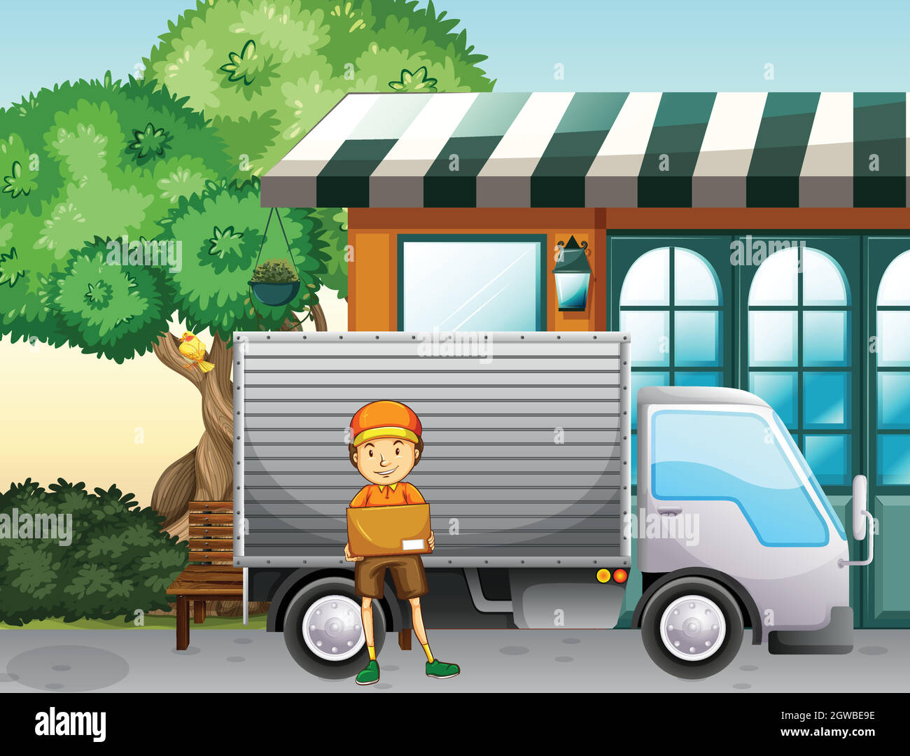 Man transporting parcel Stock Vector Images - Alamy