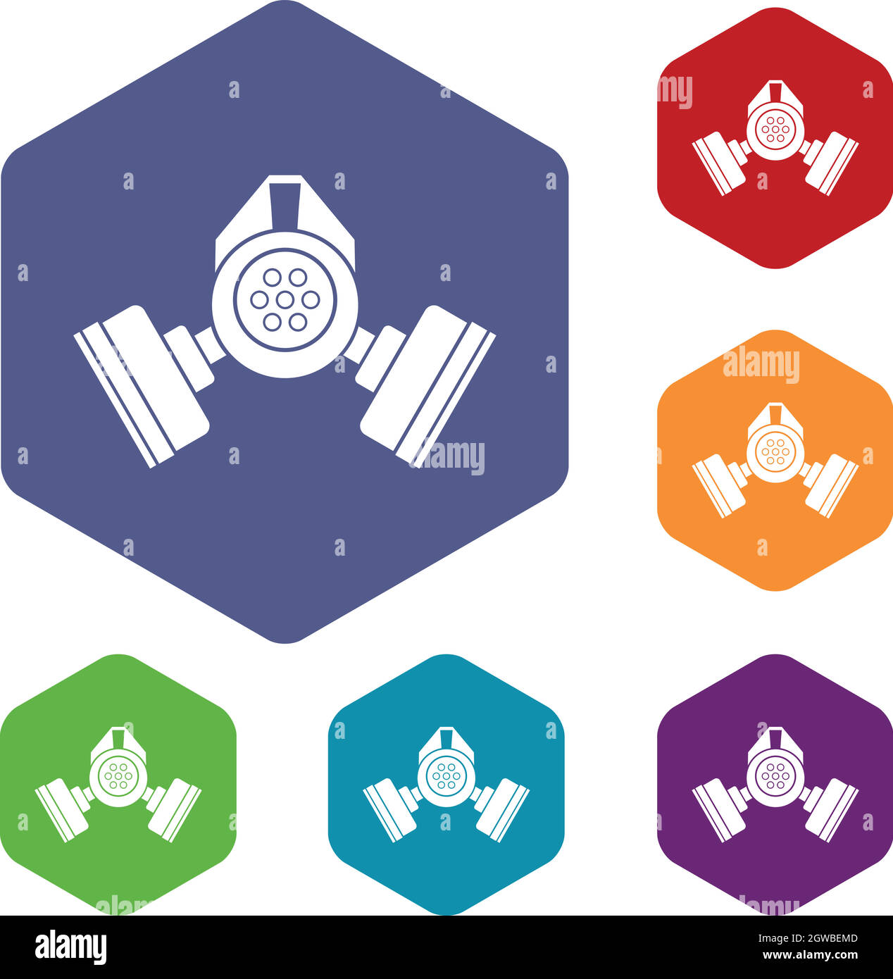 Gas mask icons set Stock Vector Image & Art - Alamy